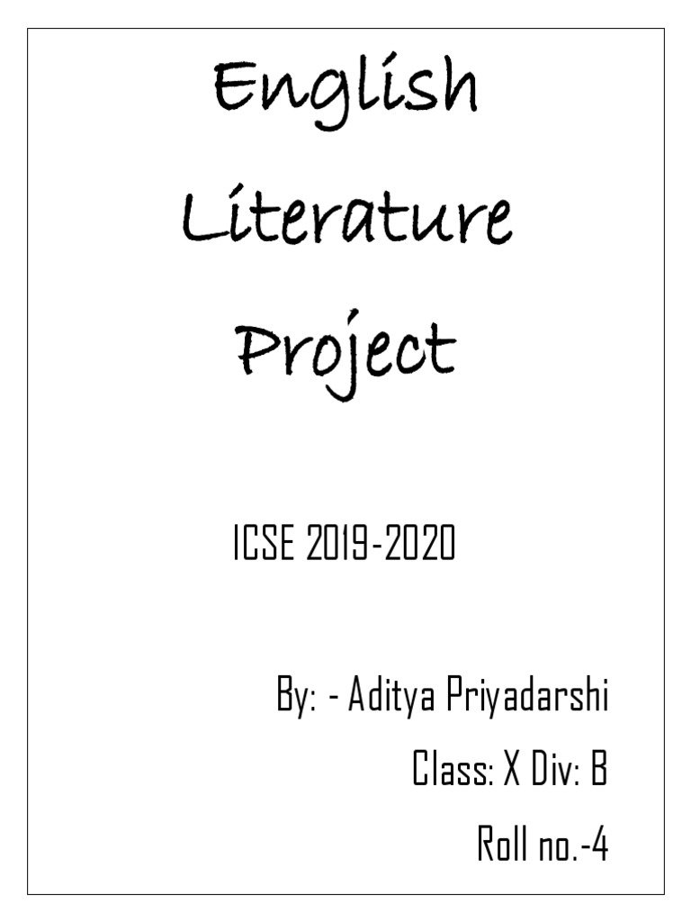 Icse Project Pdf