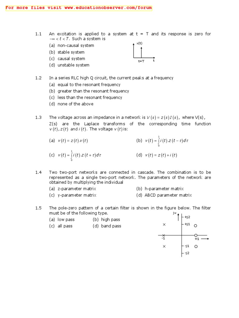 Gate Ece Solved Paper 19911 | PDF | Field Effect Transistor | Amplifier