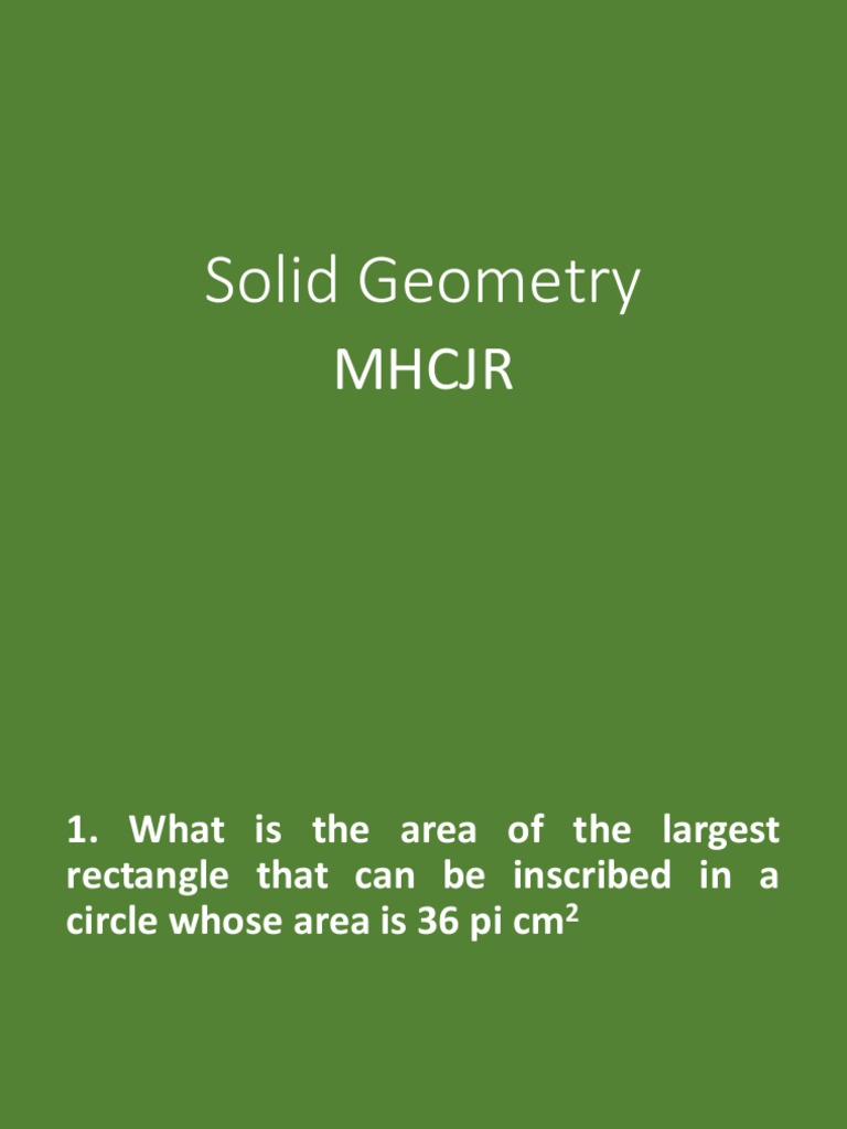 Solid Geometry Pdf Area Sphere