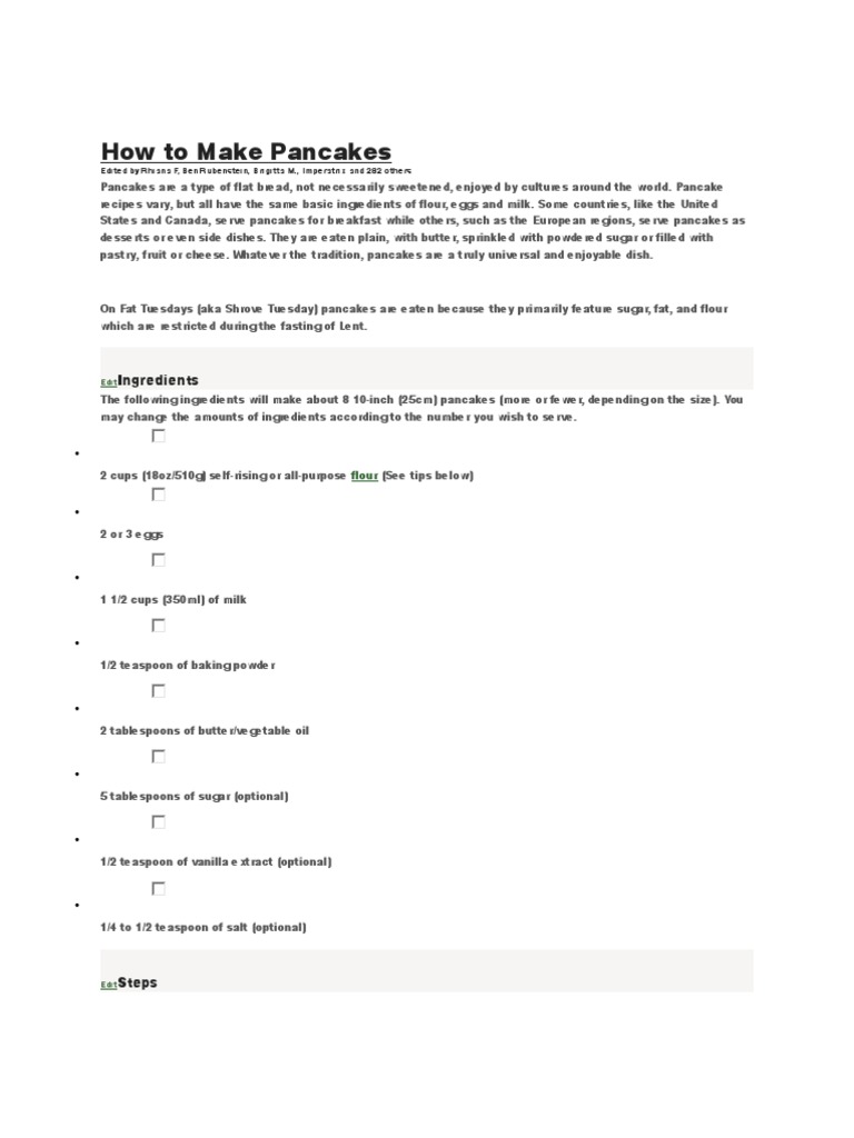 How To Make Pancakes | PDF | Pancake | Batter (Cooking)