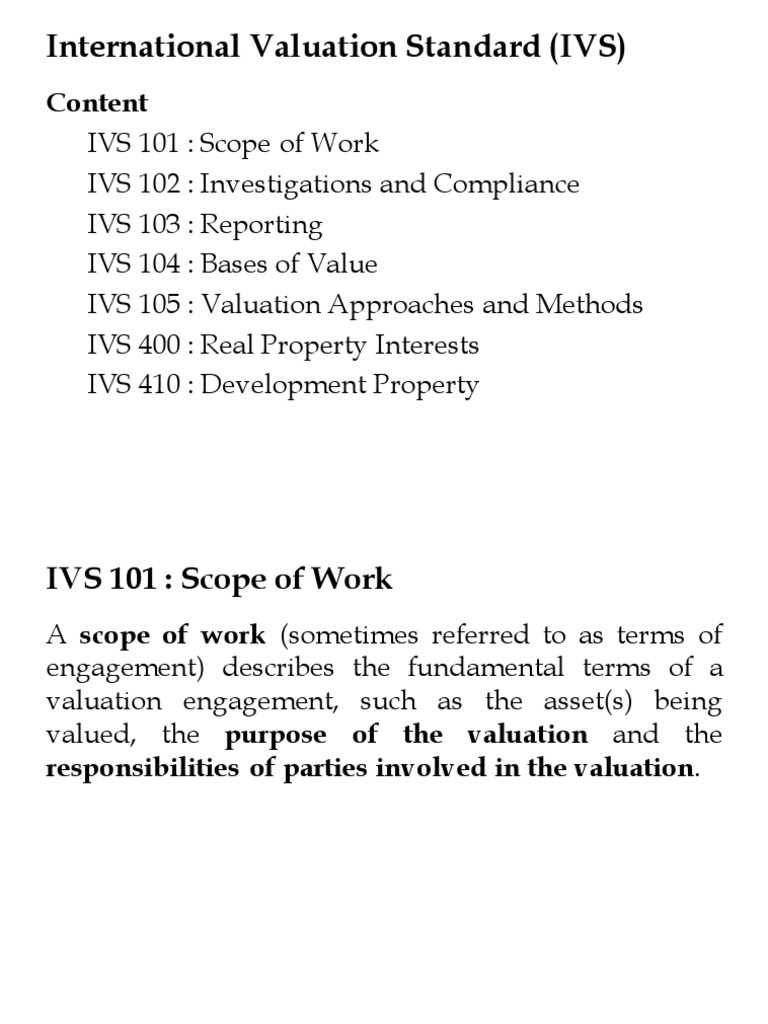 International Valuation Standards: Guidance on Valuation Approaches ...