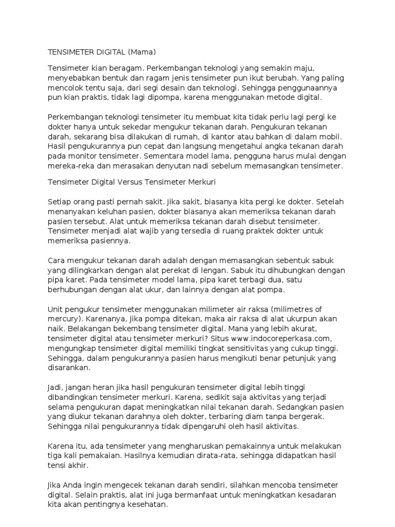 Tensimeter Digital | PDF