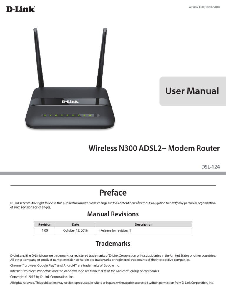 User Manual: Wireless N300 ADSL2+ Modem Router | PDF | Ip Address | Wi Fi