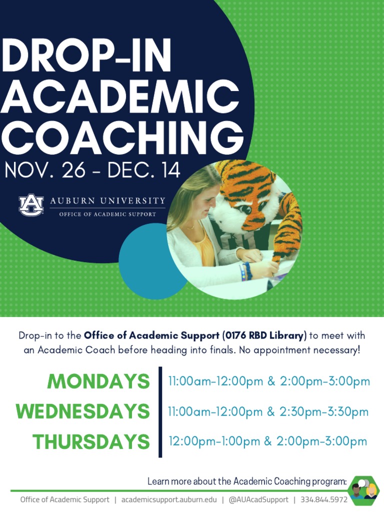 Academic Coaching Drop-In Hours | PDF