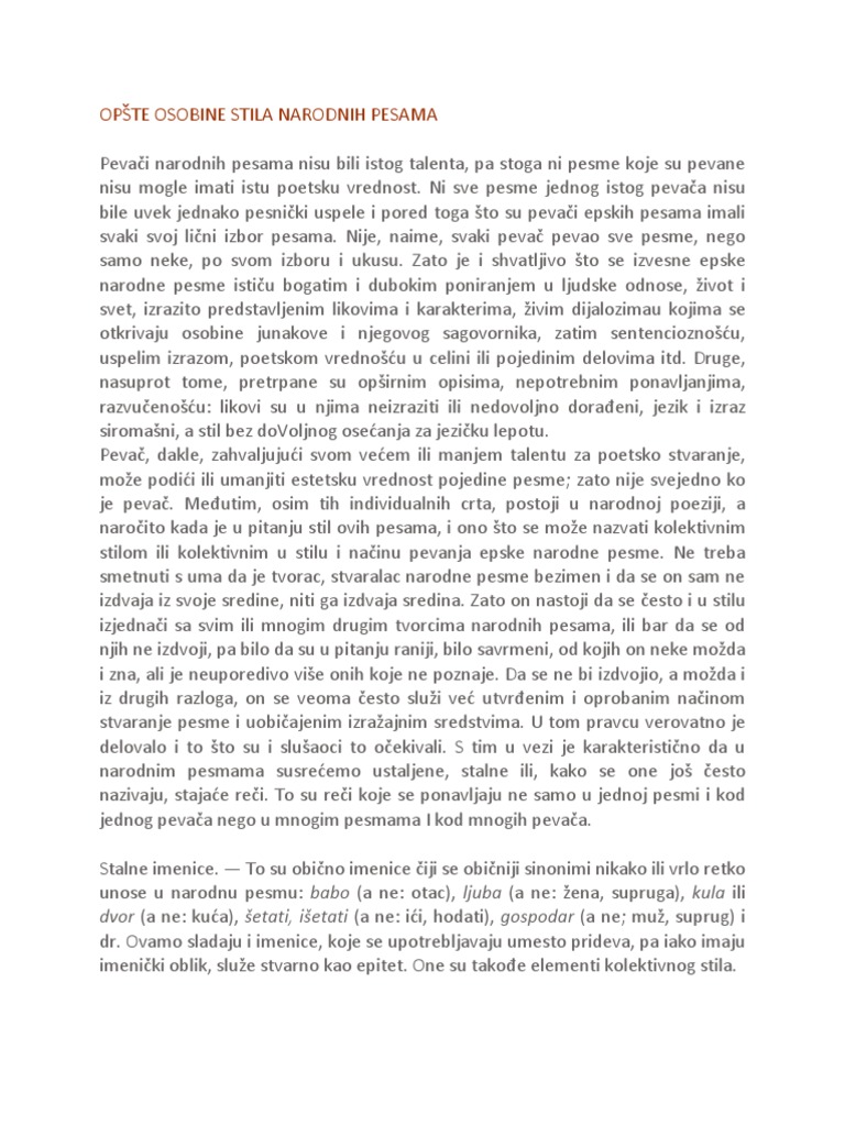 Brojevi, Pridevi, Stilske Figure | PDF