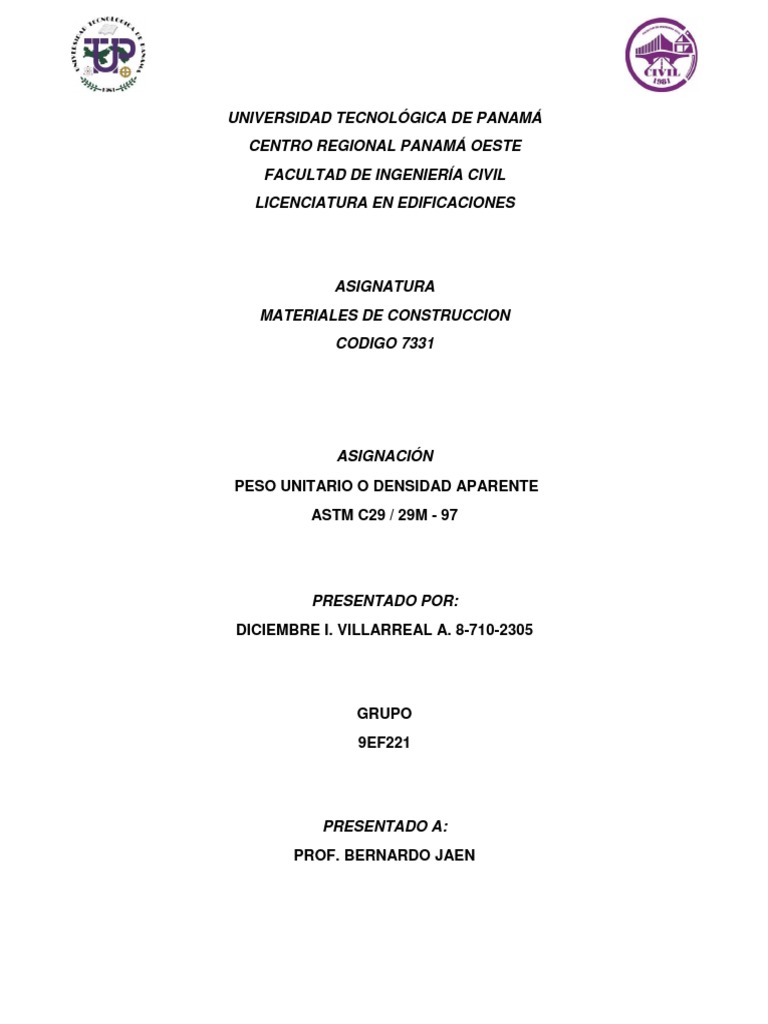 Normas Astm C29-29m-97 | PDF | Densidad | Hormigón