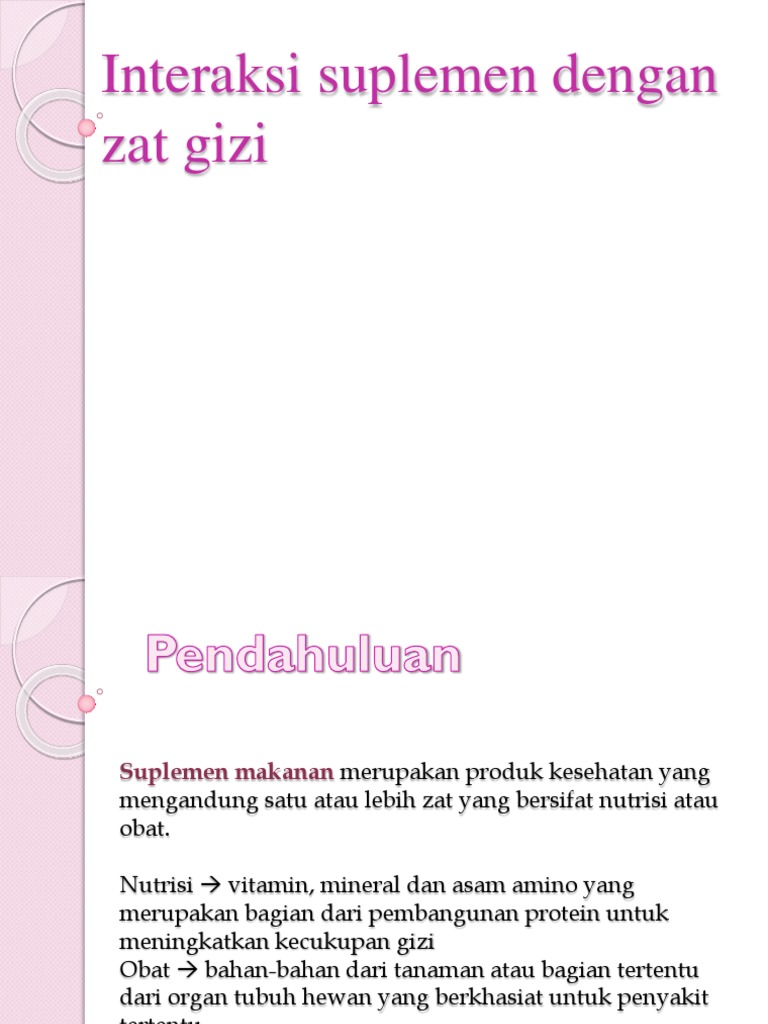 Interaksi Suplemen Dan Zat Gizi | PDF