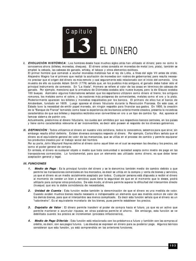 El Dinero | PDF | Oferta de dinero | Dinero