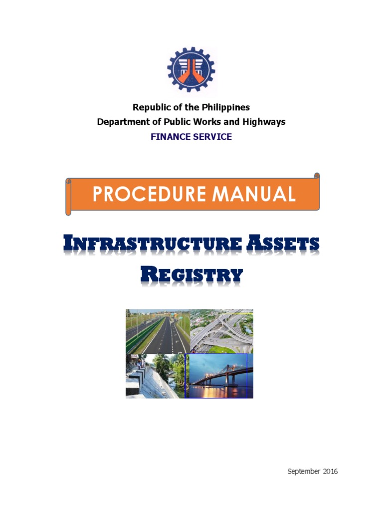 Infrastructure Assets Registry Procedure Manual | PDF | Road ...
