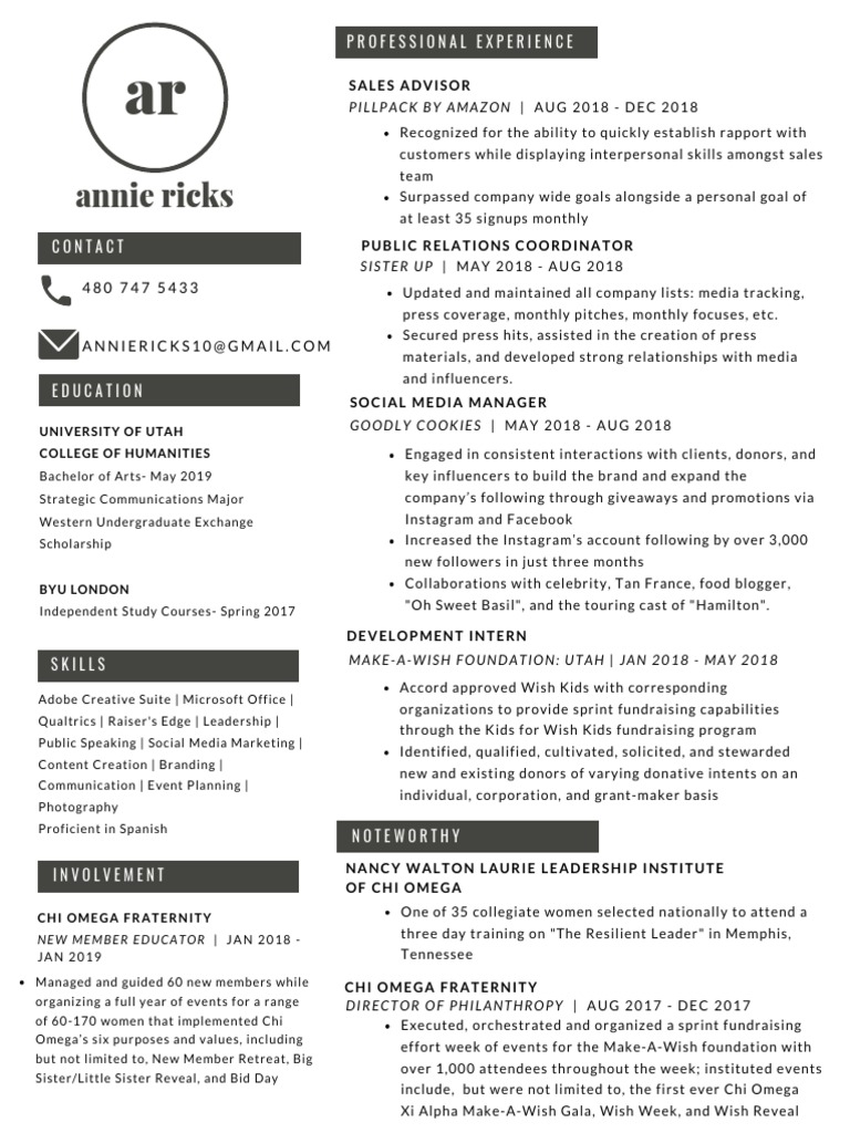 Annie Resume | PDF | Fundraising | Leadership