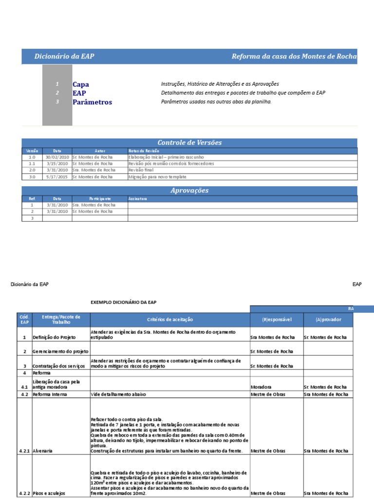 Dicionario Da EAP | PDF | Business