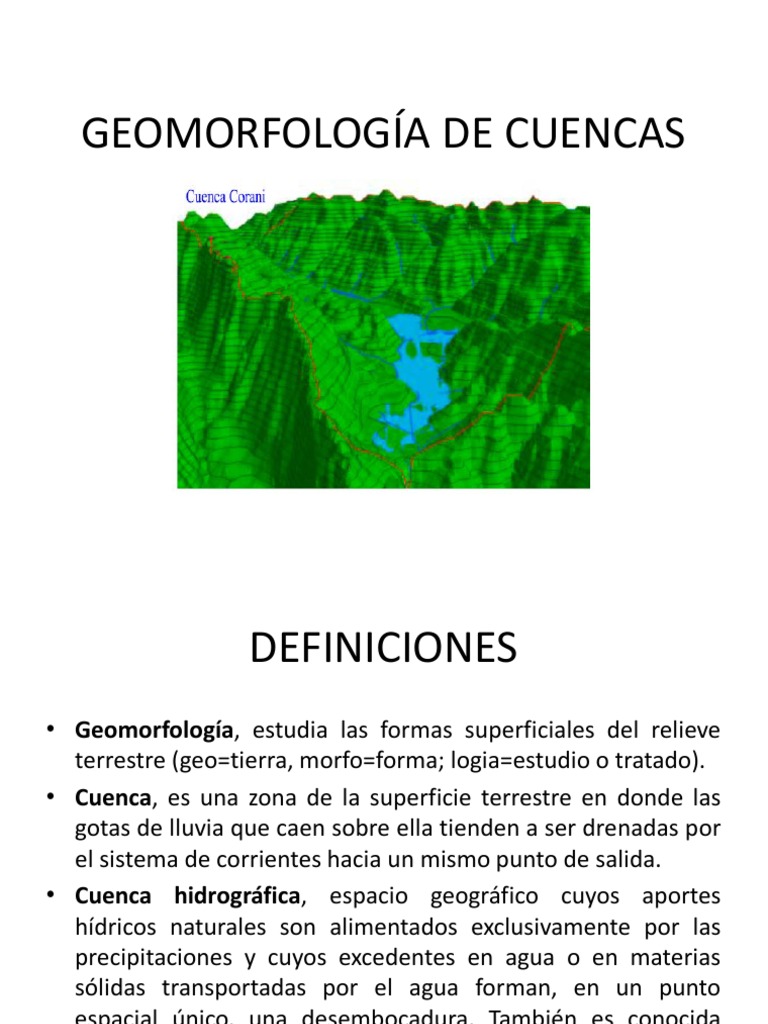 GEOMORFOLOGÍA DE CUENCAS Hidro PDF | PDF | Cuenca de drenaje | Longitud