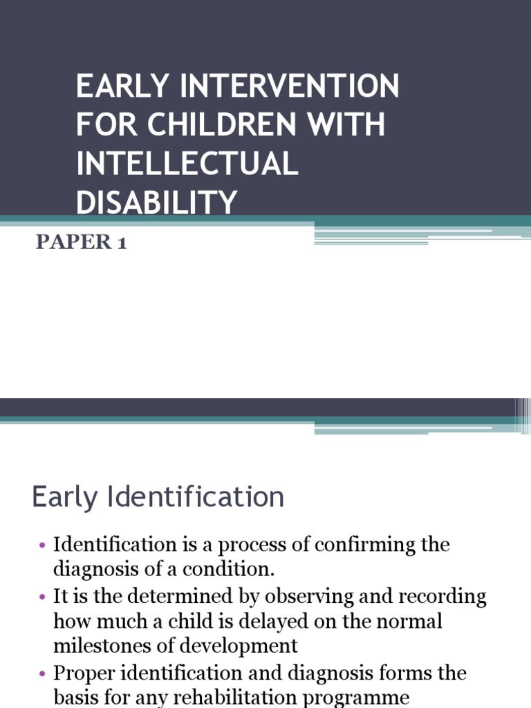 Early Intervention For Children With Intellectual Disability | PDF ...