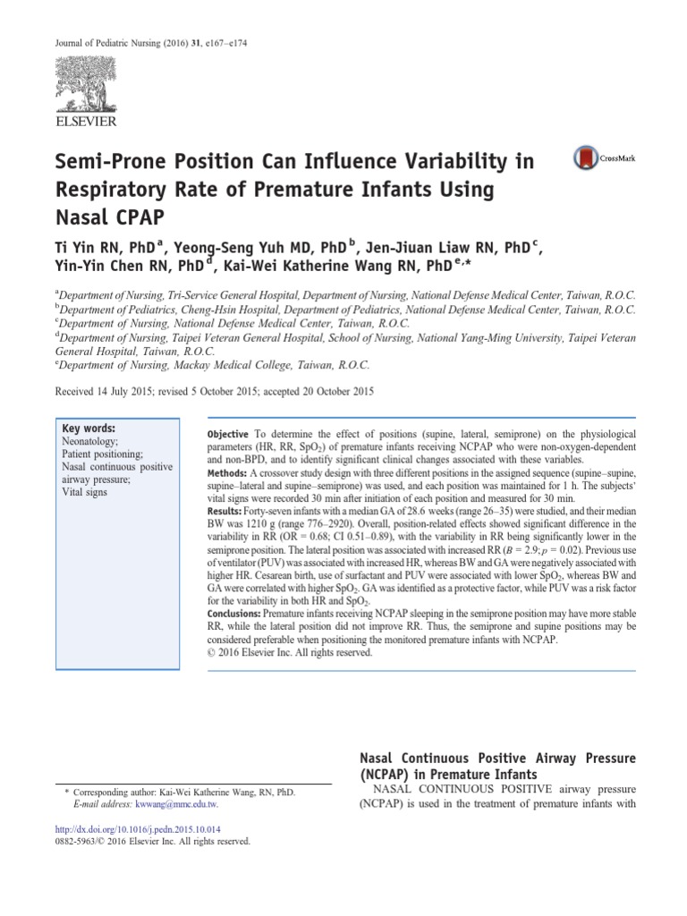 Semi-Prone Position Can Influence Variability in Respiratory Rate of ...