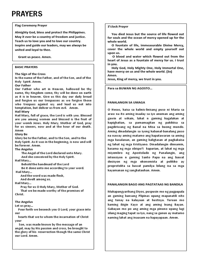 PRAYER | PDF | Lord's Prayer | Religious Behaviour And Experience