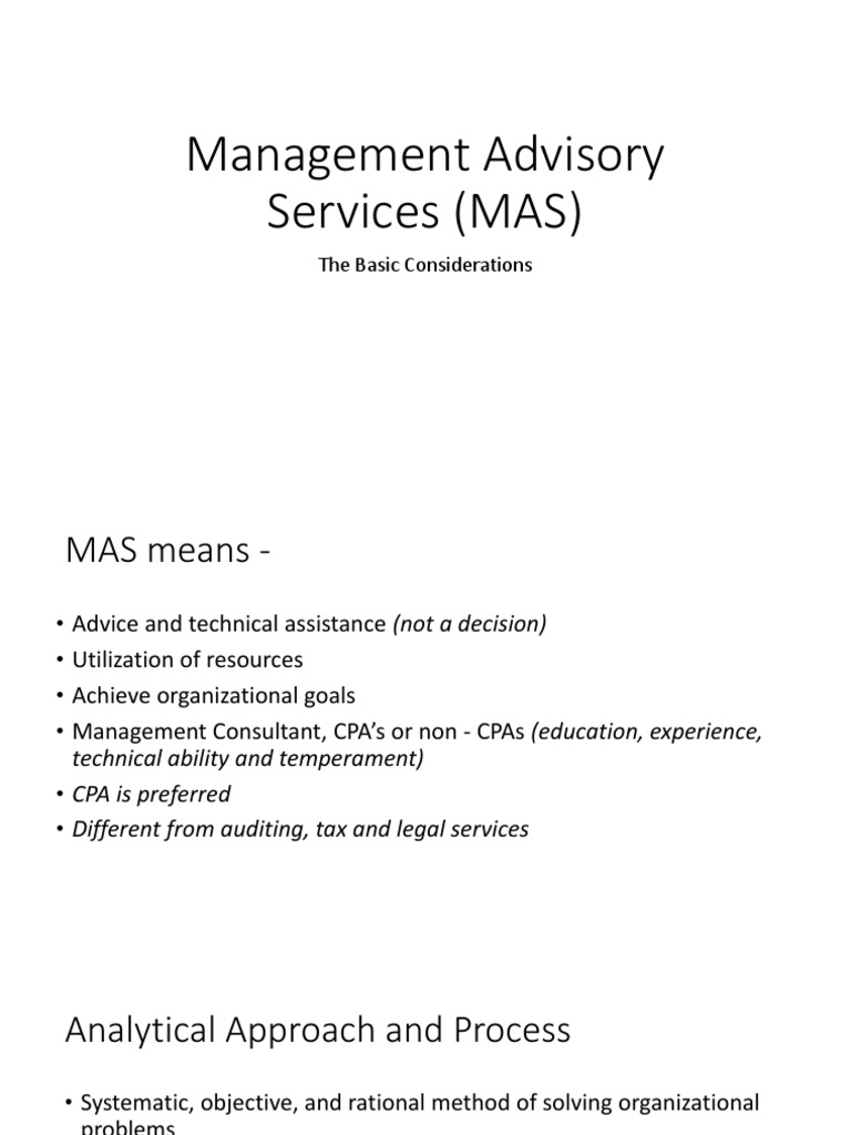 Basic Consideration in MAS Management Accounting Environment | PDF ...