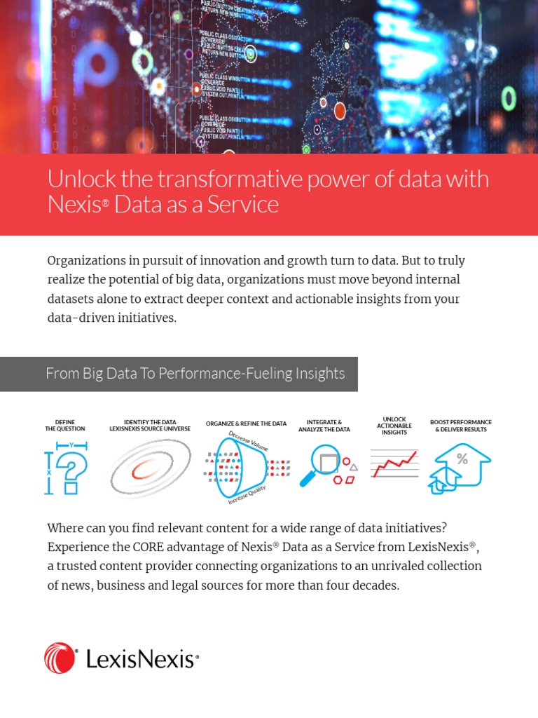 SEG NexisDaaS 4pg Brochure 10 2018 | PDF | Lexis Nexis | Analytics