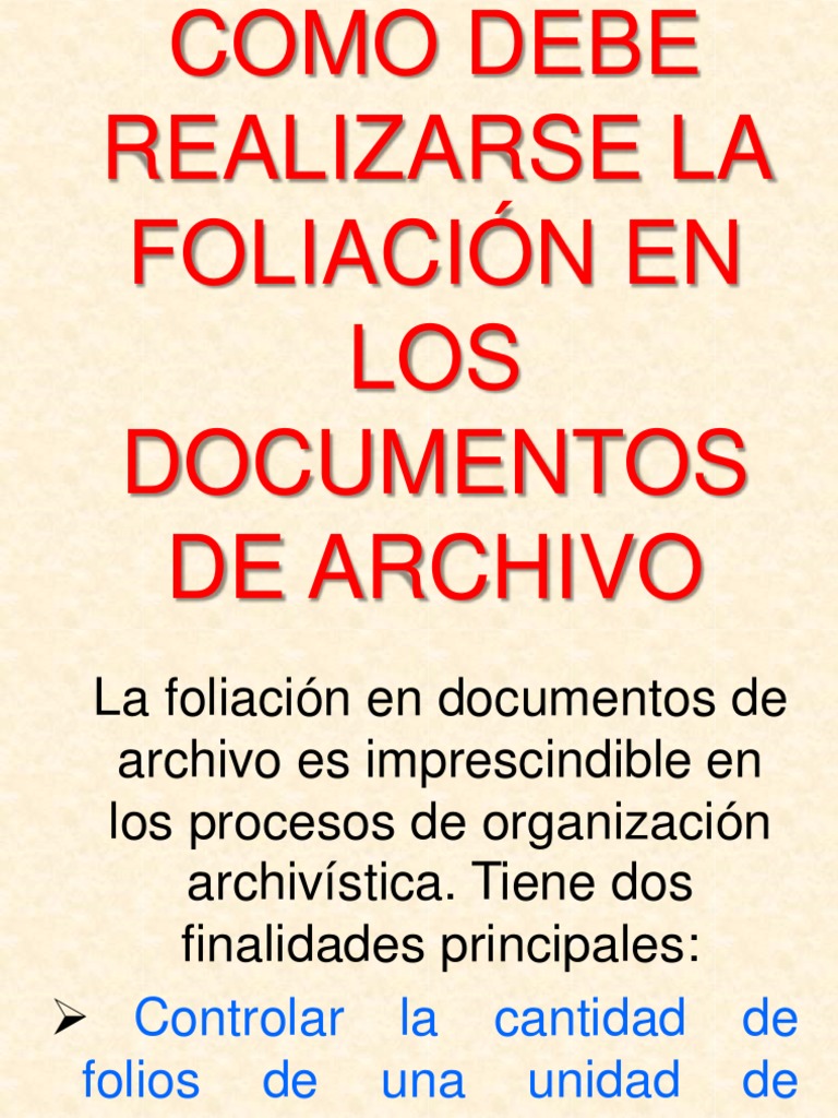 Como Debe Realizarse La Foliación en Los Documentos de Archivo | PDF ...