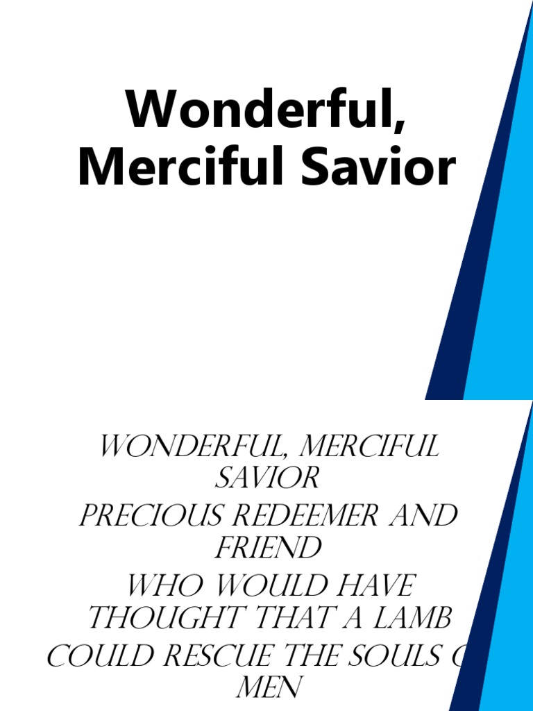 Worship Lyrics: Wonderful Merciful Savior | PDF