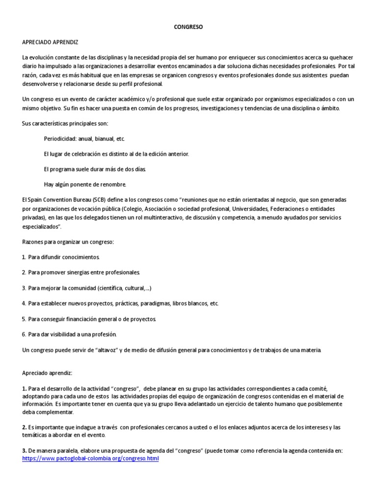 Elaboración de Congreso | PDF | Planificación | Business