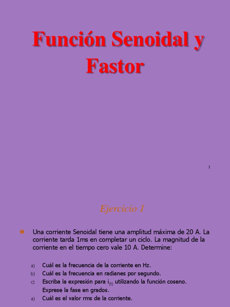 Funcion Senoidal y Fastor | PDF | Impedancia eléctrica | Inductor