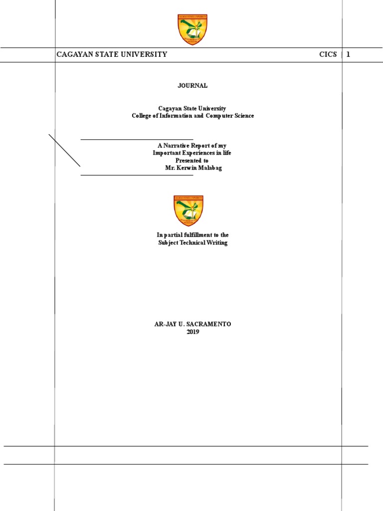 Cagayan State University Cics 1: Journal | PDF