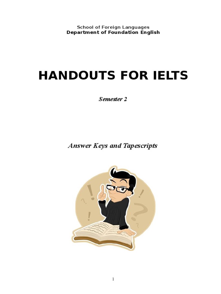 IELTS Handouts: Answer Keys & Tapescripts | PDF | Survey Methodology | Memory