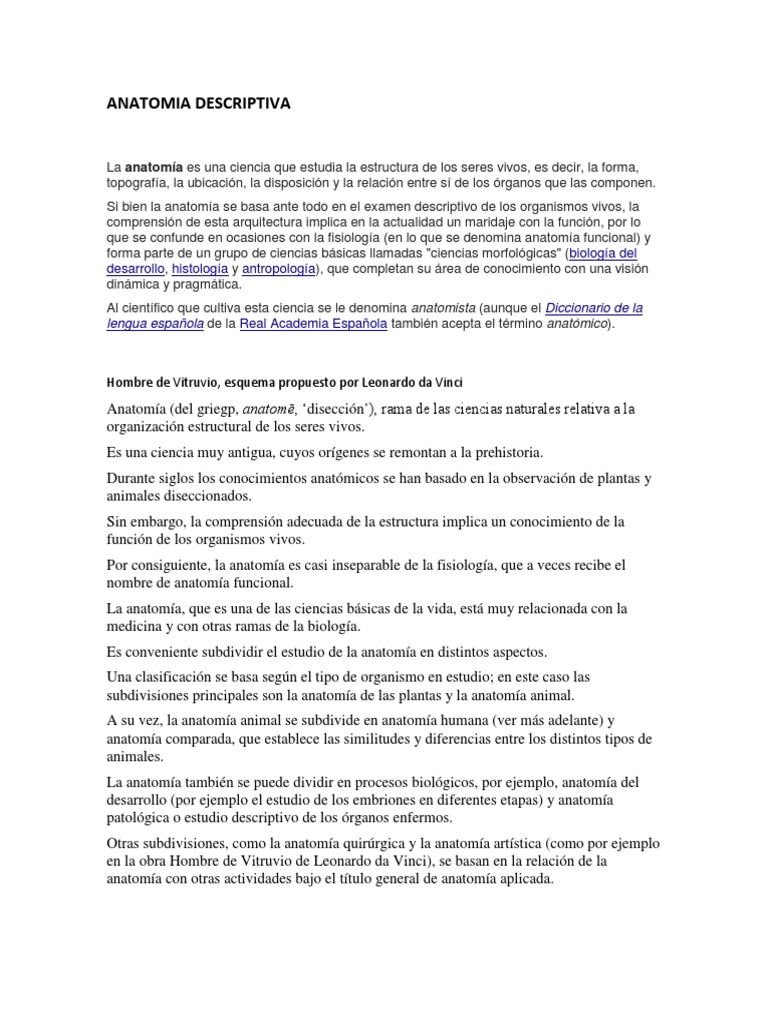 Anatomia Descriptiva | PDF | Anatomía | Zoología