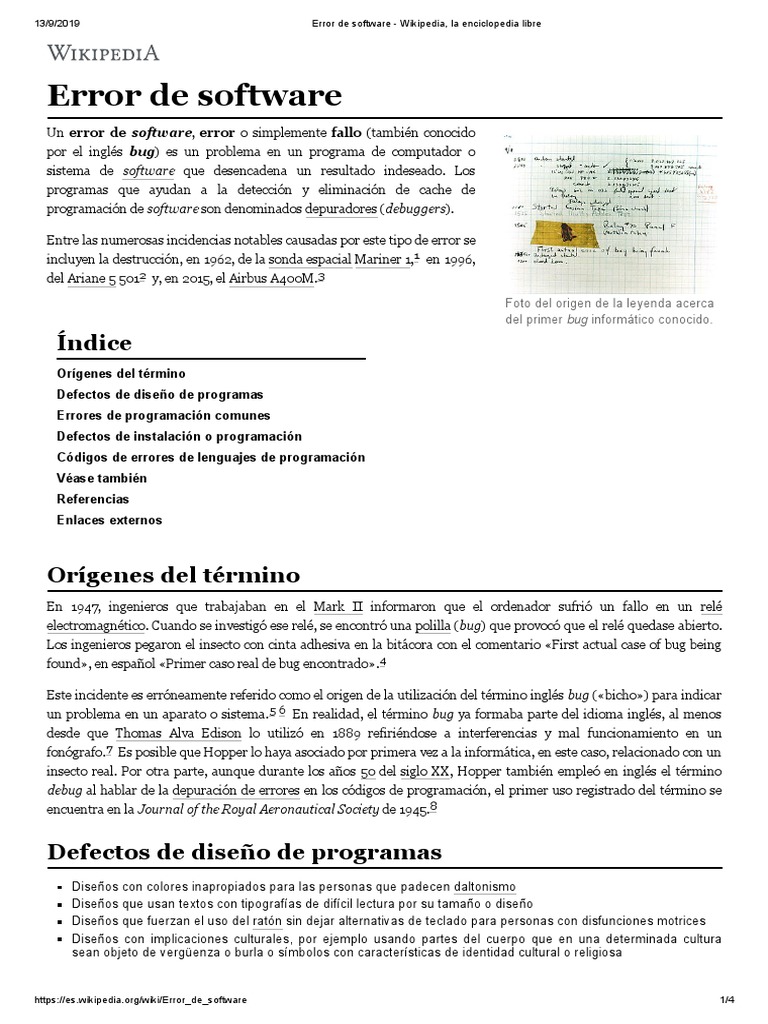 Error de Software | PDF | Error de programación | Ingeniería Informática