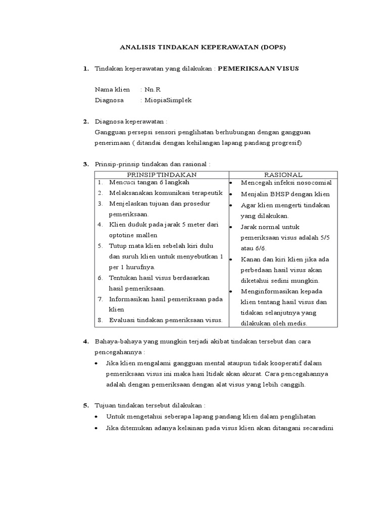 Dops Pemeriksaan Visus | PDF