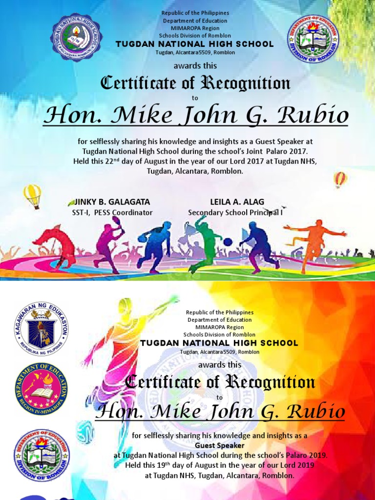 2 Certificate Intrams Guest 2019 | PDF | Learning | Schools