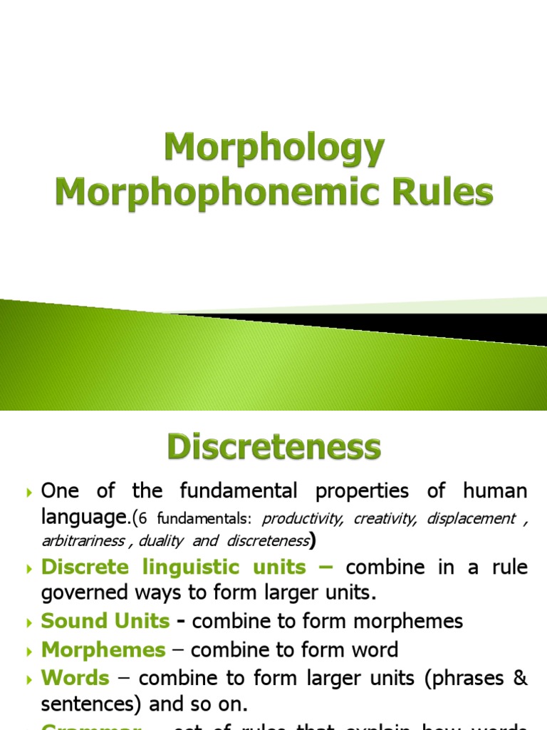 Morphology REPORT | Download Free PDF | Word | Part Of Speech