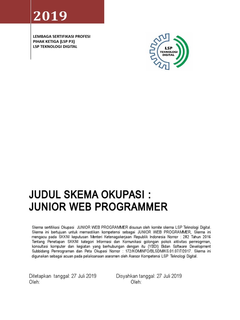 Sertifikasi Junior Web Programmer | PDF