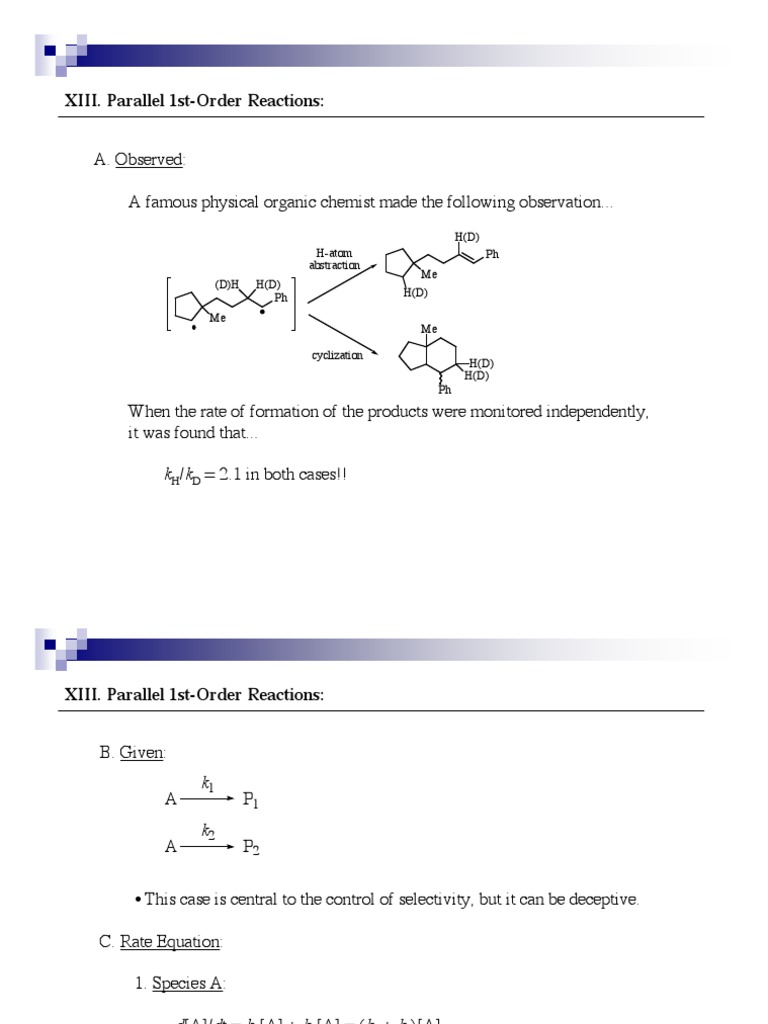Parallel First Order Reactions | PDF | Chemical Reactions | Physical ...