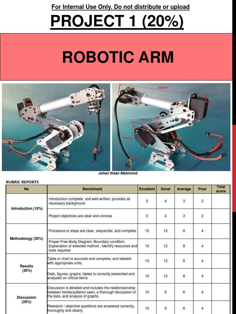 Project 1 - Robotic Arm | PDF | Robot | Robotics