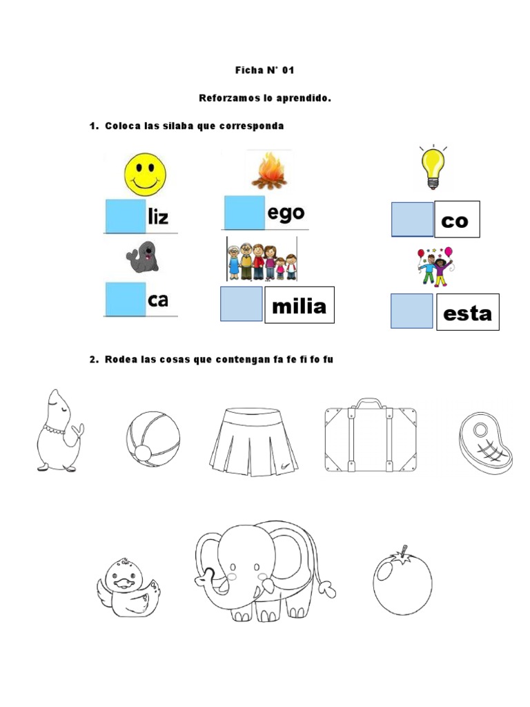 Actividades con la letra F para niños | PDF
