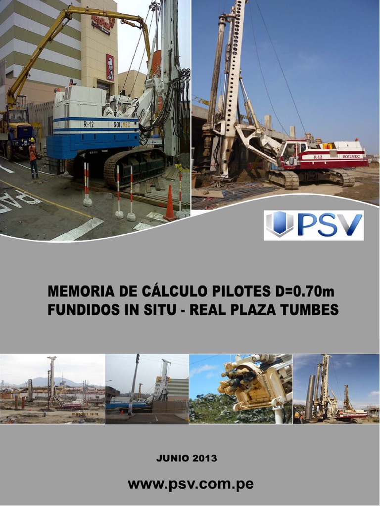 Diseño de Pilotes para Real Plaza Tumbes | PDF | Fundación (Ingeniería ...
