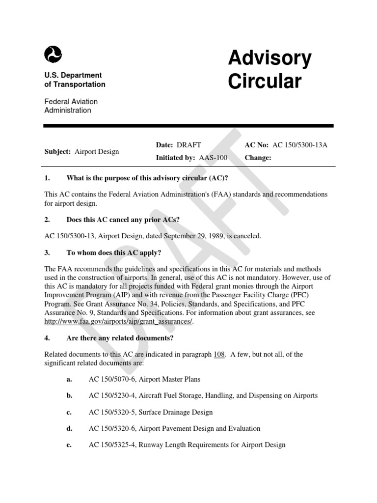 Draft 150 5300 13a PDF | PDF | Airport | Runway