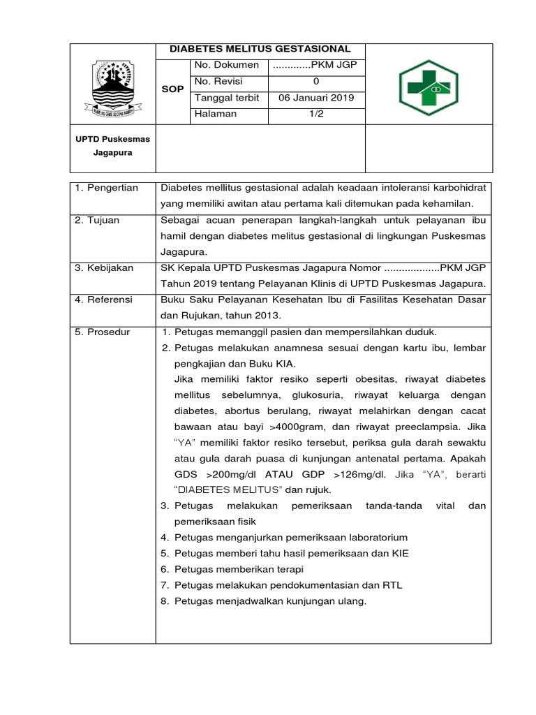 113 SOP DM Gestasional | PDF