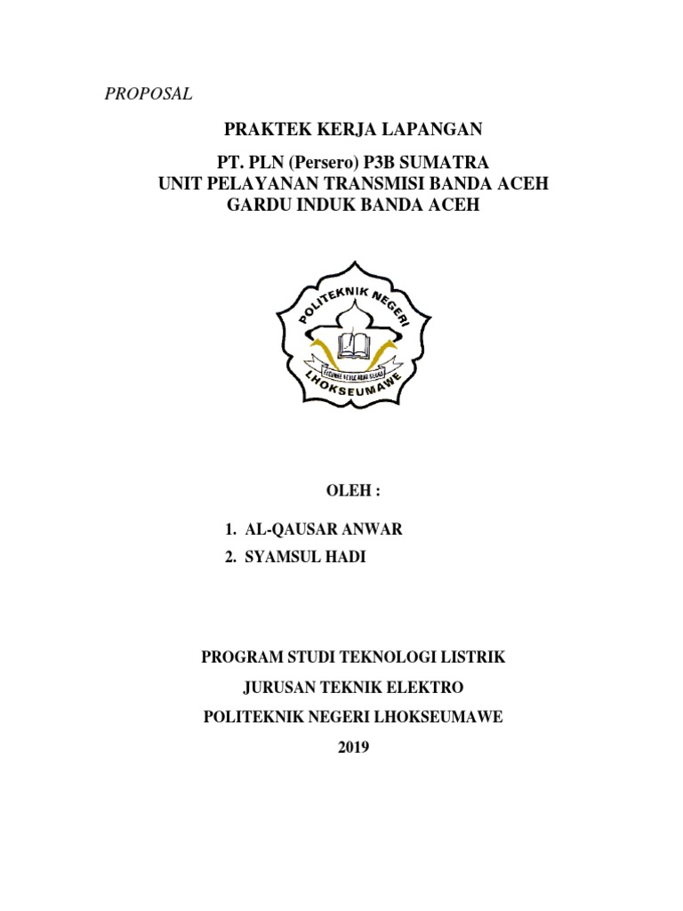 Cover Proposal PKL | PDF