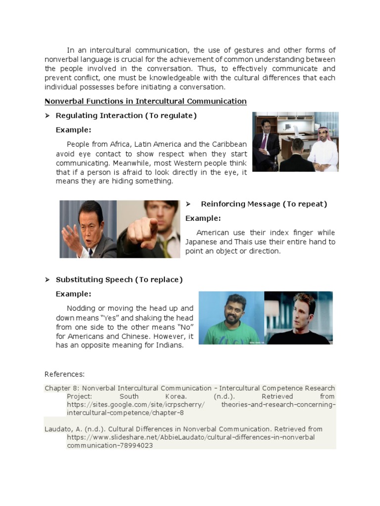 Cultural Differences in Nonverbal Communication | PDF