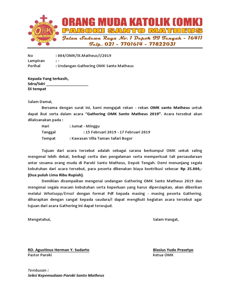 Surat Undangan Gathering Omk | PDF