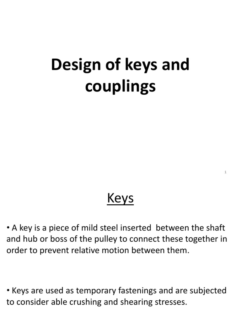 Design of Keys and Couplings | Download Free PDF | Classical Mechanics ...