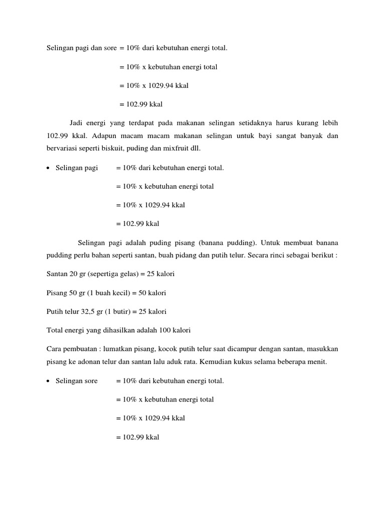 Selingan Pagi Dan Sore | PDF