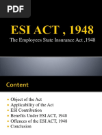 ESIC Benefits Overview and Contributions | PDF | Employee Benefits | Wage