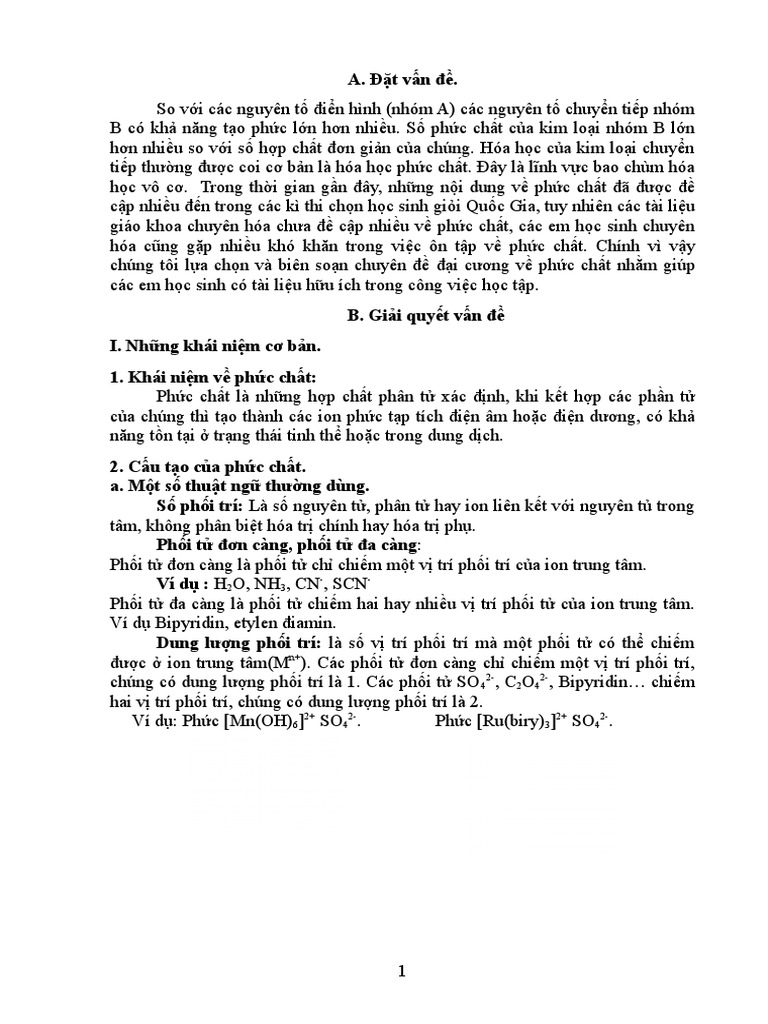 Chuyen de Hoa Phuc Chat | PDF