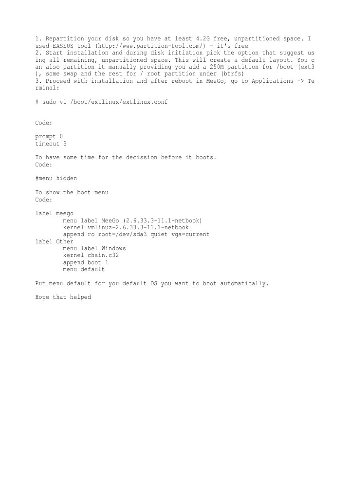 MeeGo Installation Guide for Beginners | PDF