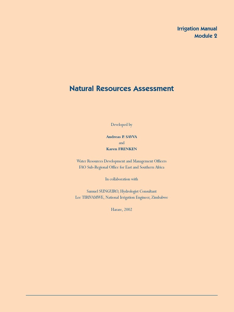 Natural Resources Assessment: Irrigation Manual | Download Free PDF ...