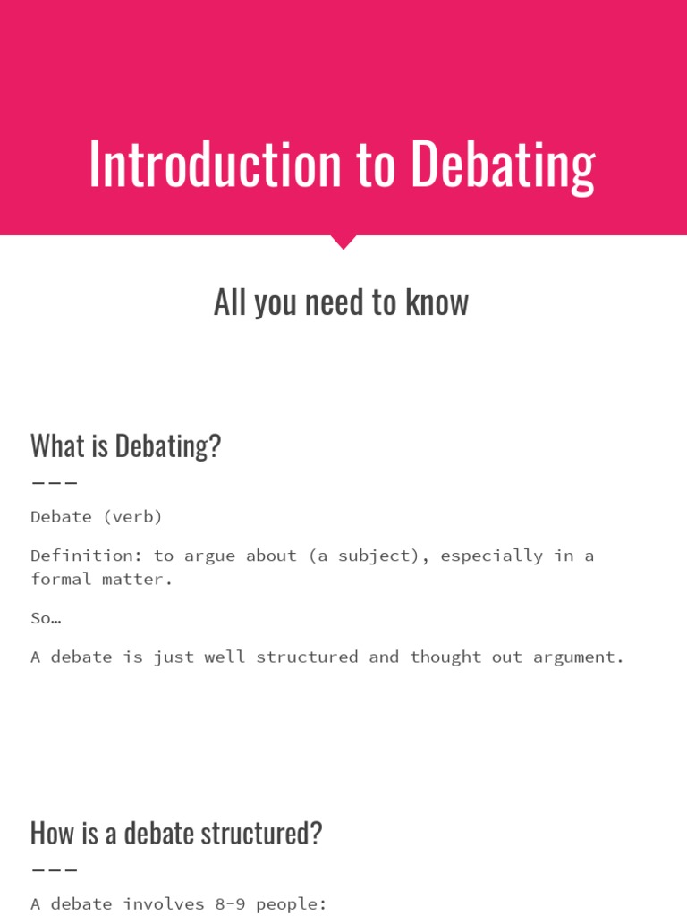 Debating 101 1 | PDF