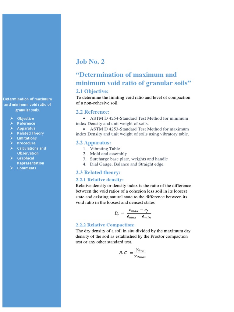 Job-2 Relative Density | PDF | Density | Mean